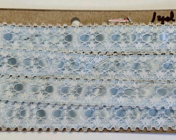 White Lace Blue Satin Ribbon Running Thru 1 Yard 13 Inch by 3/4 Inch - Etsy