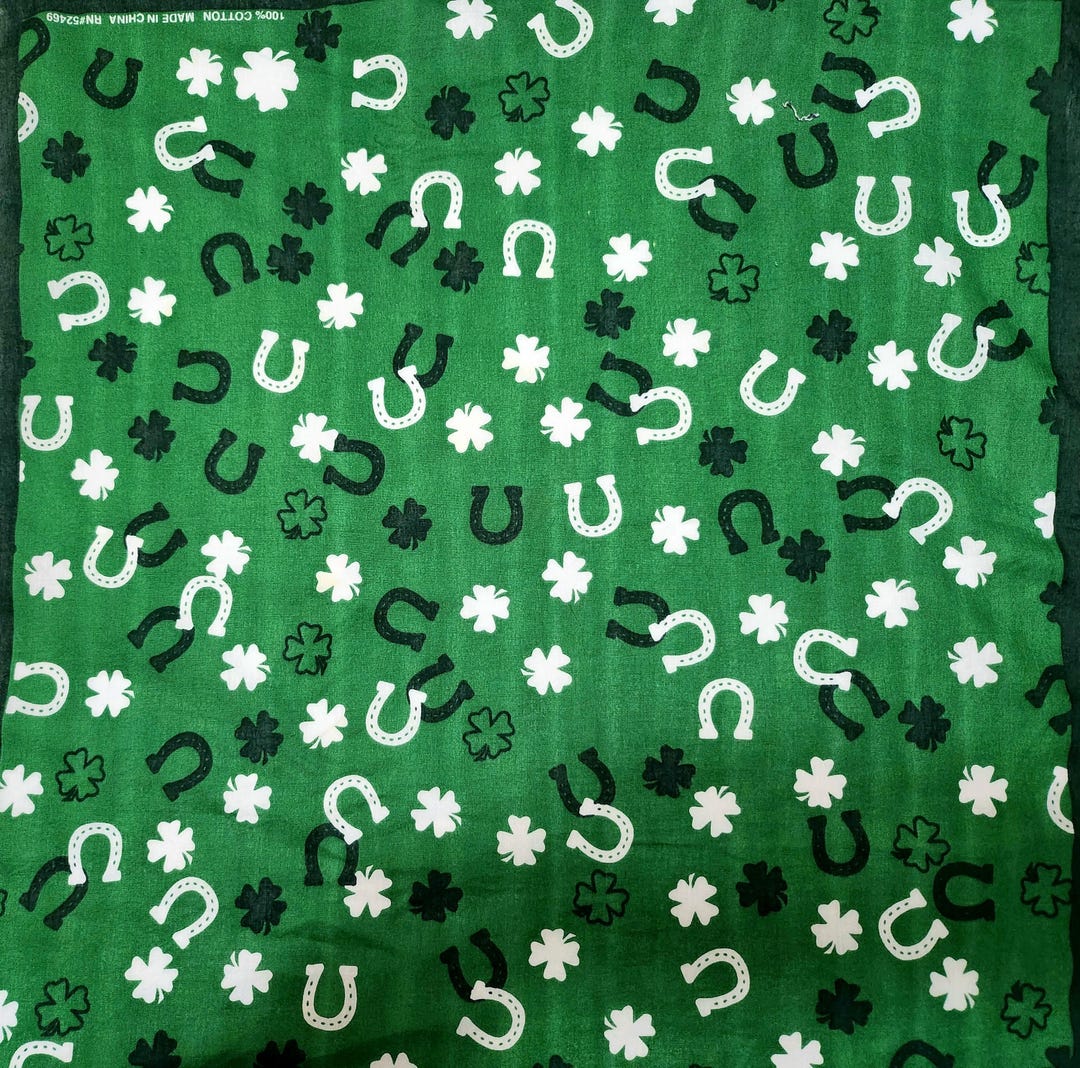 Bandana Green Saint Patricks Day: Good Luck, Horshoe, Shamrock, Irish ...