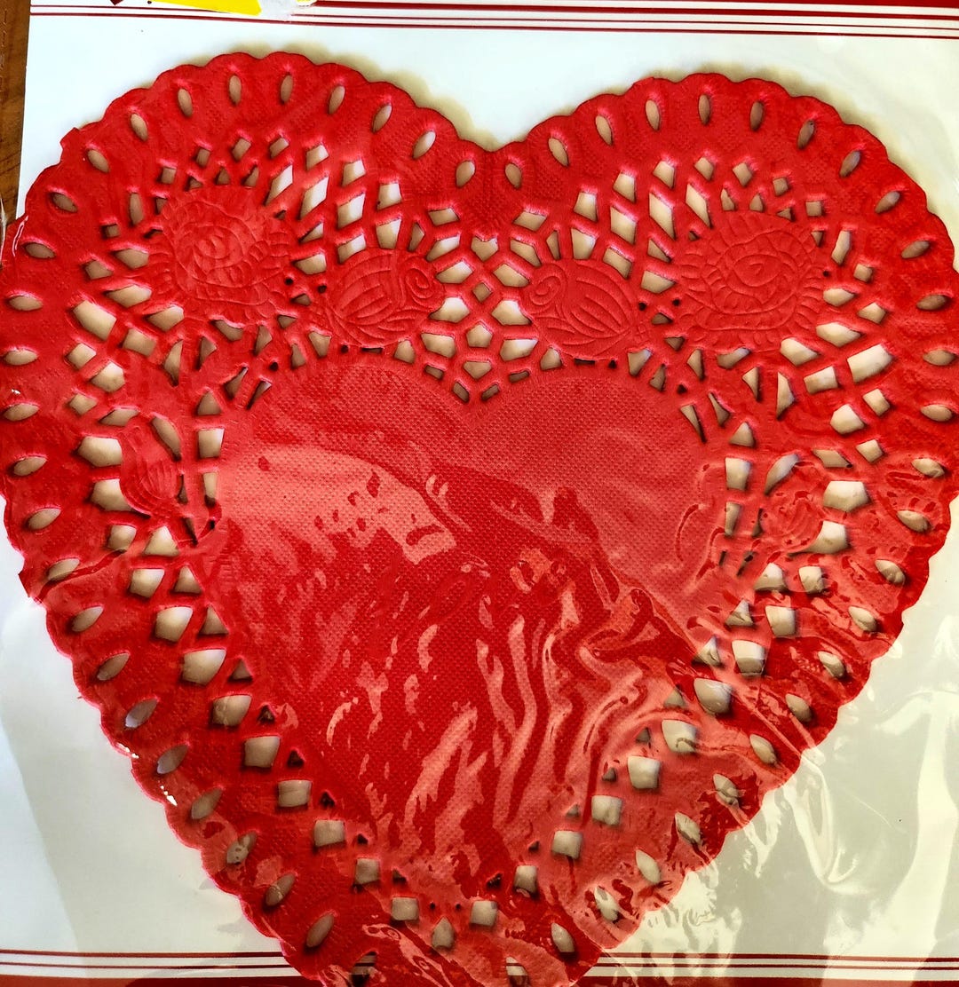 Red Heart Paper Doilie 24 Count 8 Inch Valentines Day - Etsy