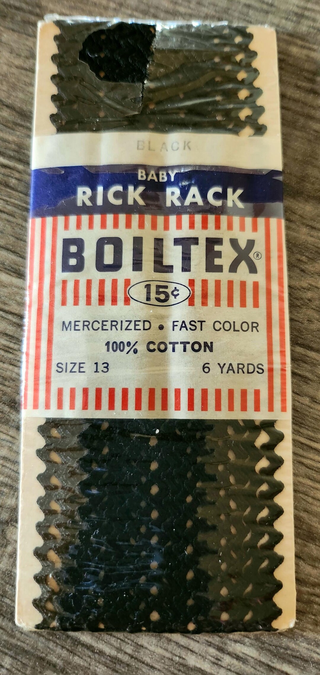 Black Baby Rick Rack Size 13 6 Yards Boiltex Mercerized Cotton Craft - Etsy