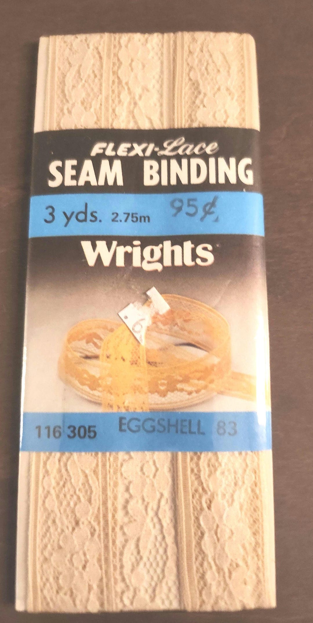 Seam Binding Eggshell Flexi Lace 3 Yards by 1/2 Inch Wrights - Etsy