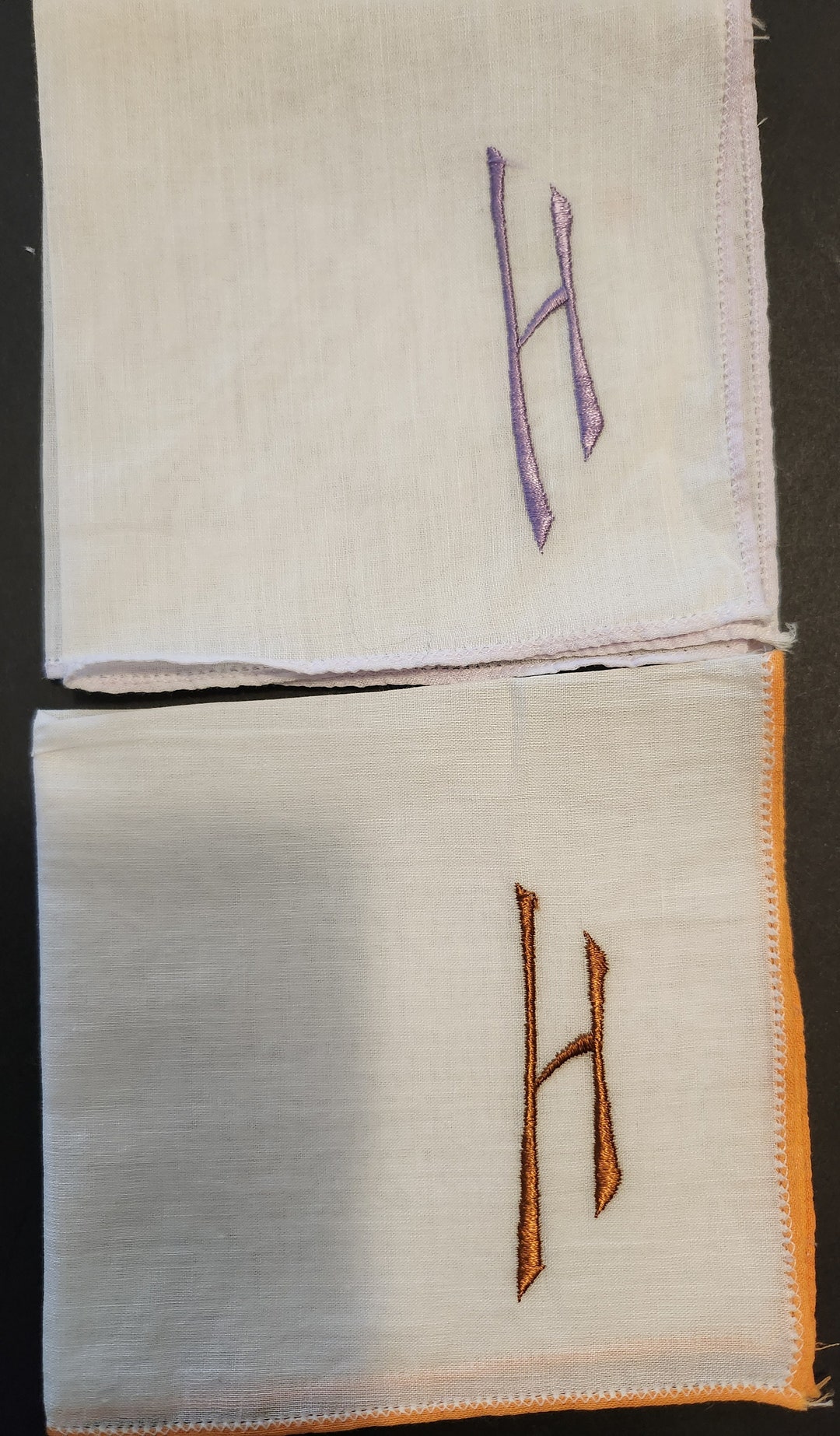 Monogrammed Vintage Ladies Hankie Letter H Set of Two 1950's 10 Inches ...