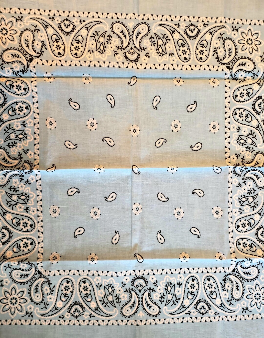 Light Blue Paisley Bandana 20 Inch Minor Imperfection - Etsy