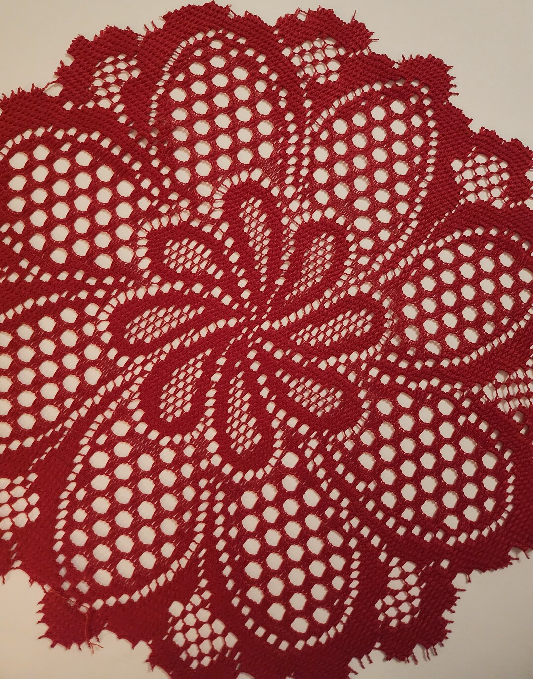 Red Handmade Doilies 12 Inches - Etsy