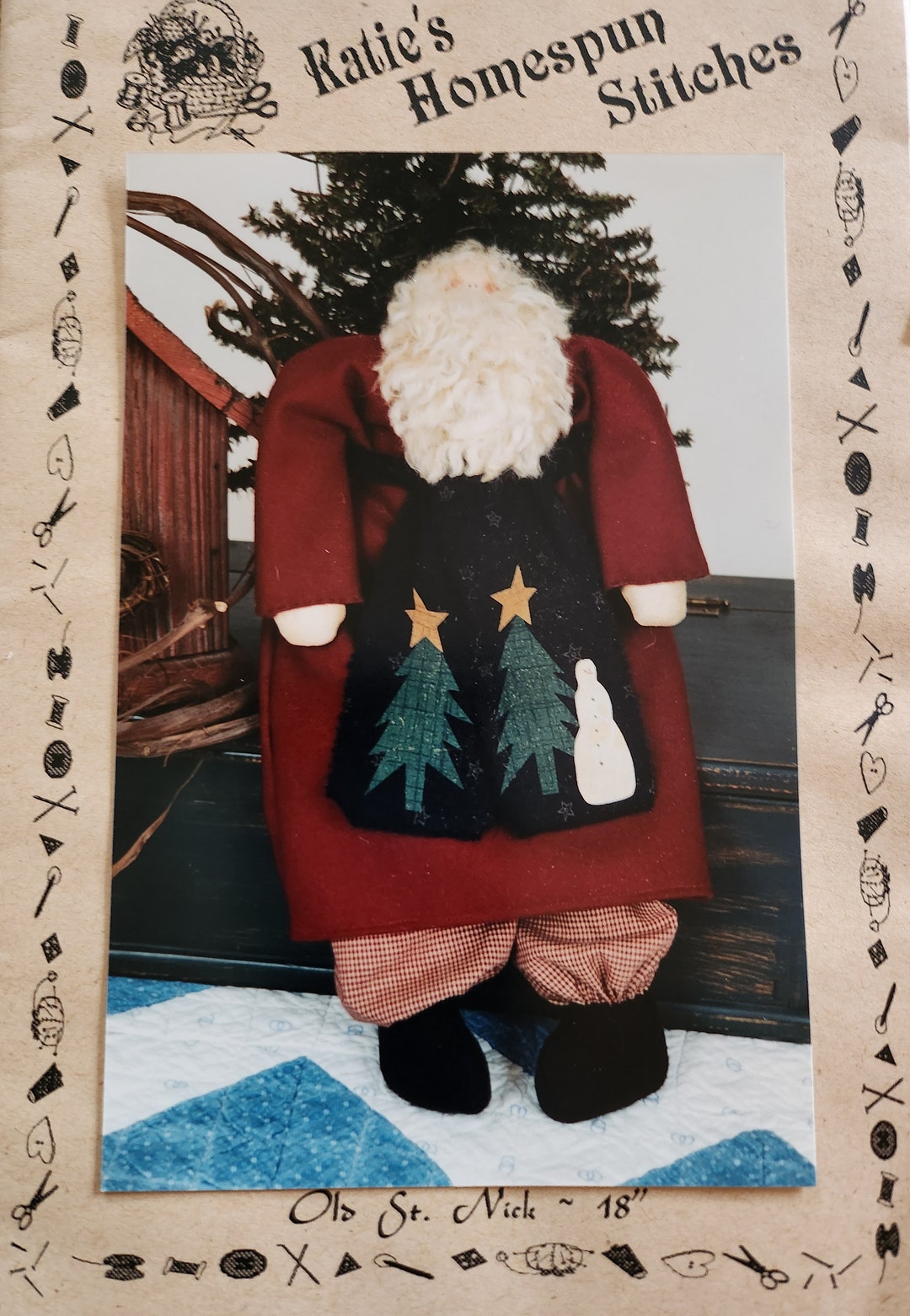 Country Santa Sewing Pattern 18 Inch Craft Show Idea Christmas Holiday ...