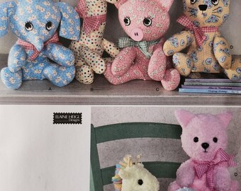 Simplicity Crafts 9524 Sewing Pattern Animals Bears and Bunnies Factory ...