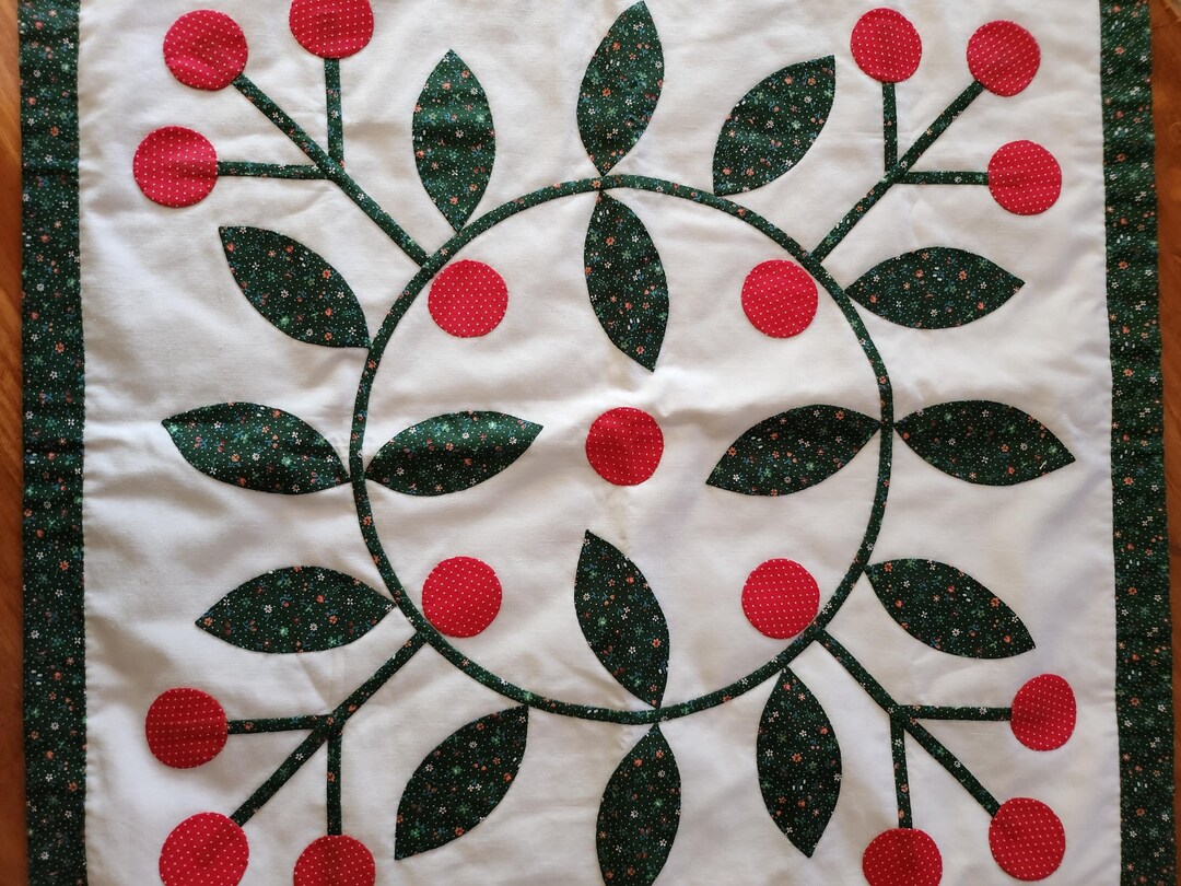 Hmong Quilt Block Handmade and Signed by Artist Cherry Applique 20 Inch ...