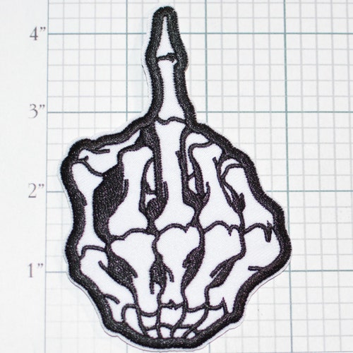 Skeleton Middle Finger Iron-on Clothing Patch Outlaw Biker - Etsy