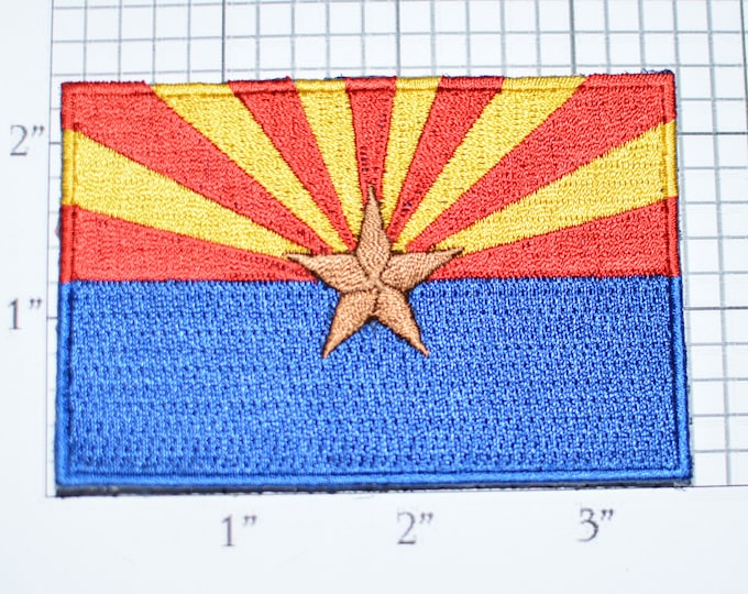 Arizona State Flag AZ Iron-on Vintage Embroidered Travel Patch Emblem ...
