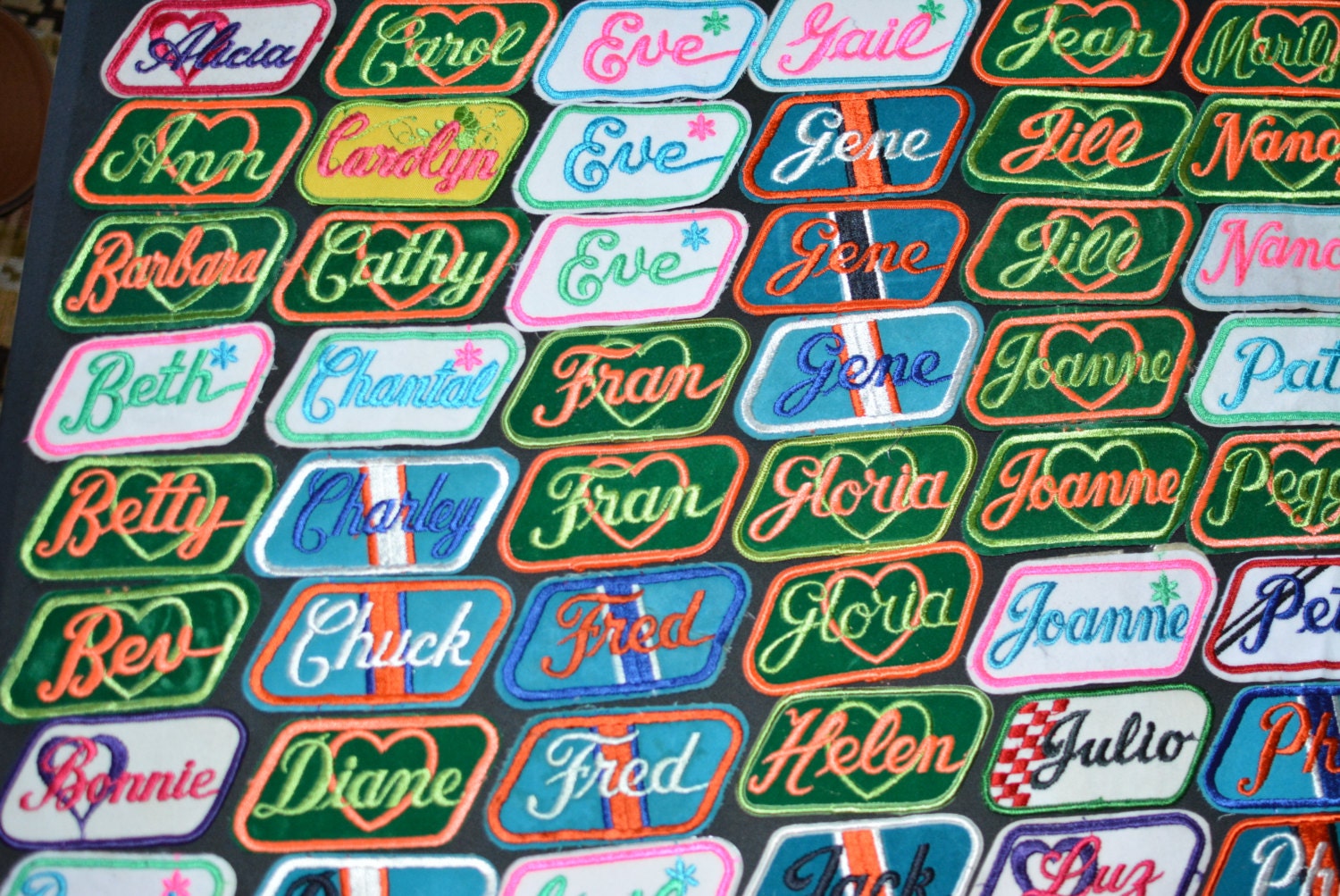 Name Patches Bold Fancy 70s Era Vintage Sew-On Embroidered | Etsy