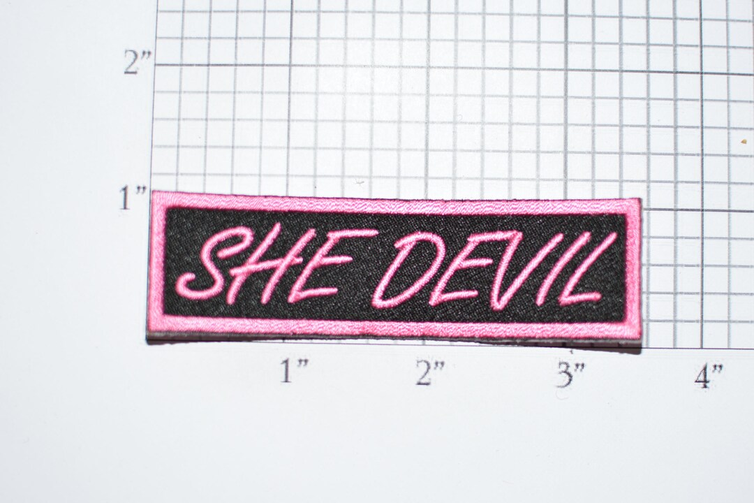 SHE DEVIL Iron-on Embroidered Clothing Patch for Jacket Vest Jeans ...