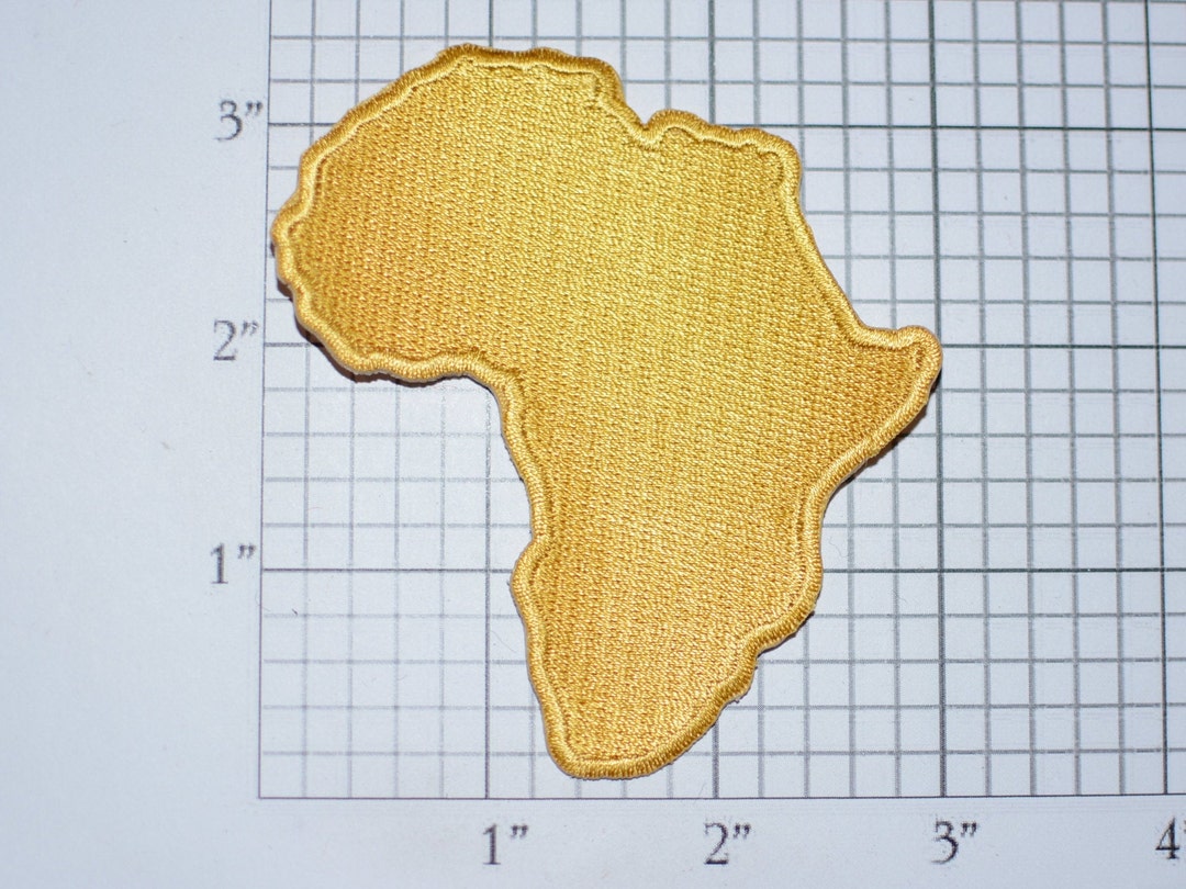 Africa Gold Map Outline Iron-on Embroidered Clothing Patch African ...