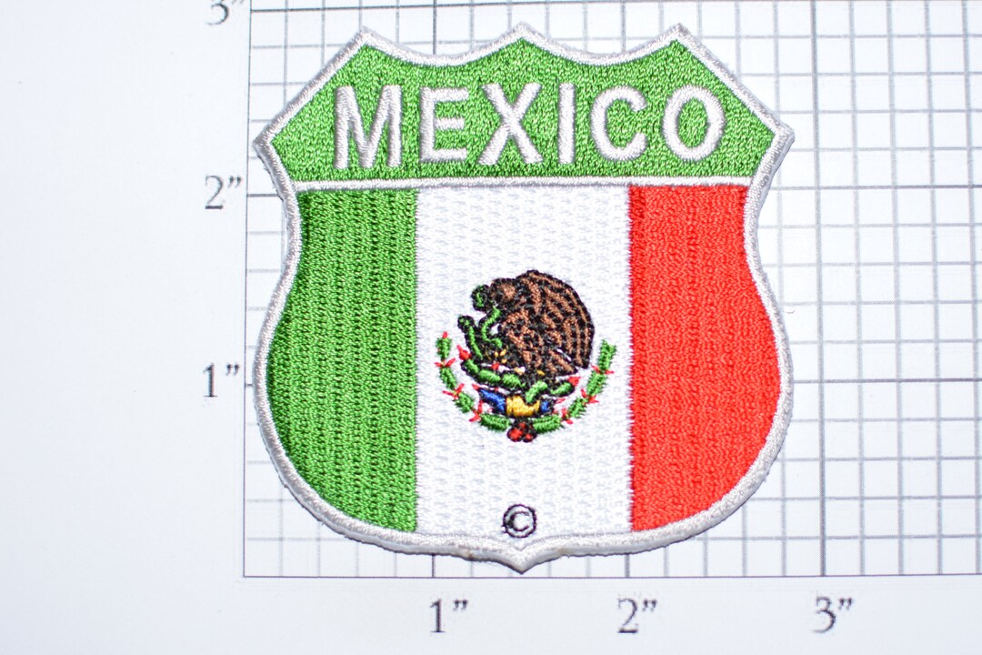 MEXICO Flag Shield Iron-on Embroidered Clothing Patch for Jacket Vest ...