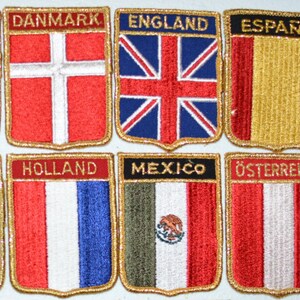 World Travel Patches Vintage Embroidered Patch Gold Threading Sew-on ...