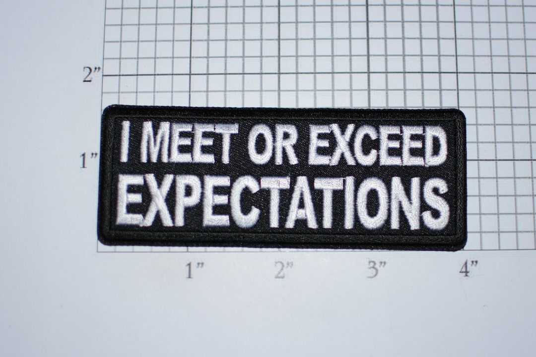 I Meet or Exceed Expectations Iron-on Embroidered Clothing Patch for ...