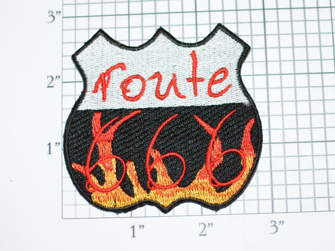 Route 666 Iron-on Embroidered Clothing Patch Outlaw Biker Jacket Vest ...