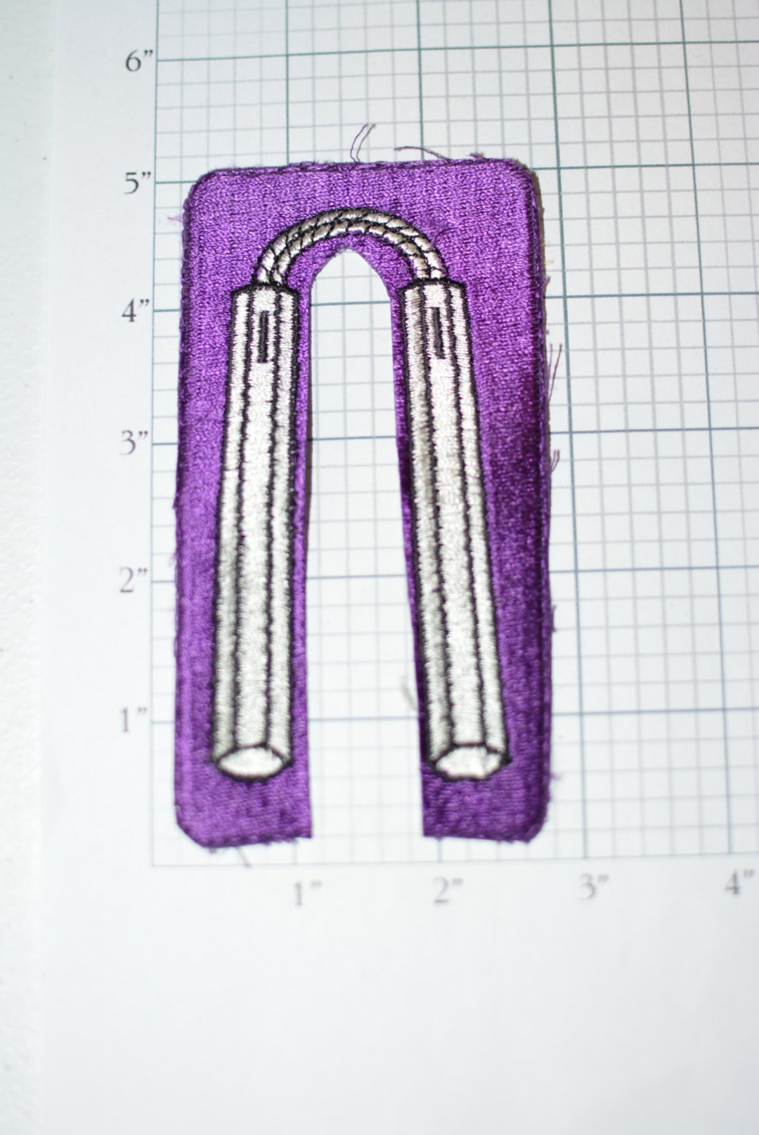 Nunchaku Nunchucks Sew-on Vintage Patch White on Purple Danger - Etsy UK