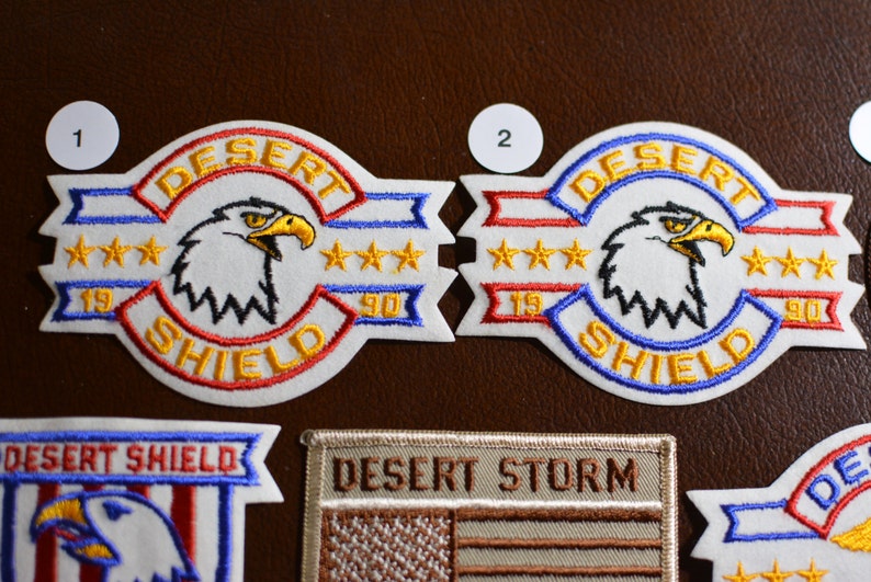 Persian Gulf War Vintage Patches, Desert Shield Storm Military Thunder ...
