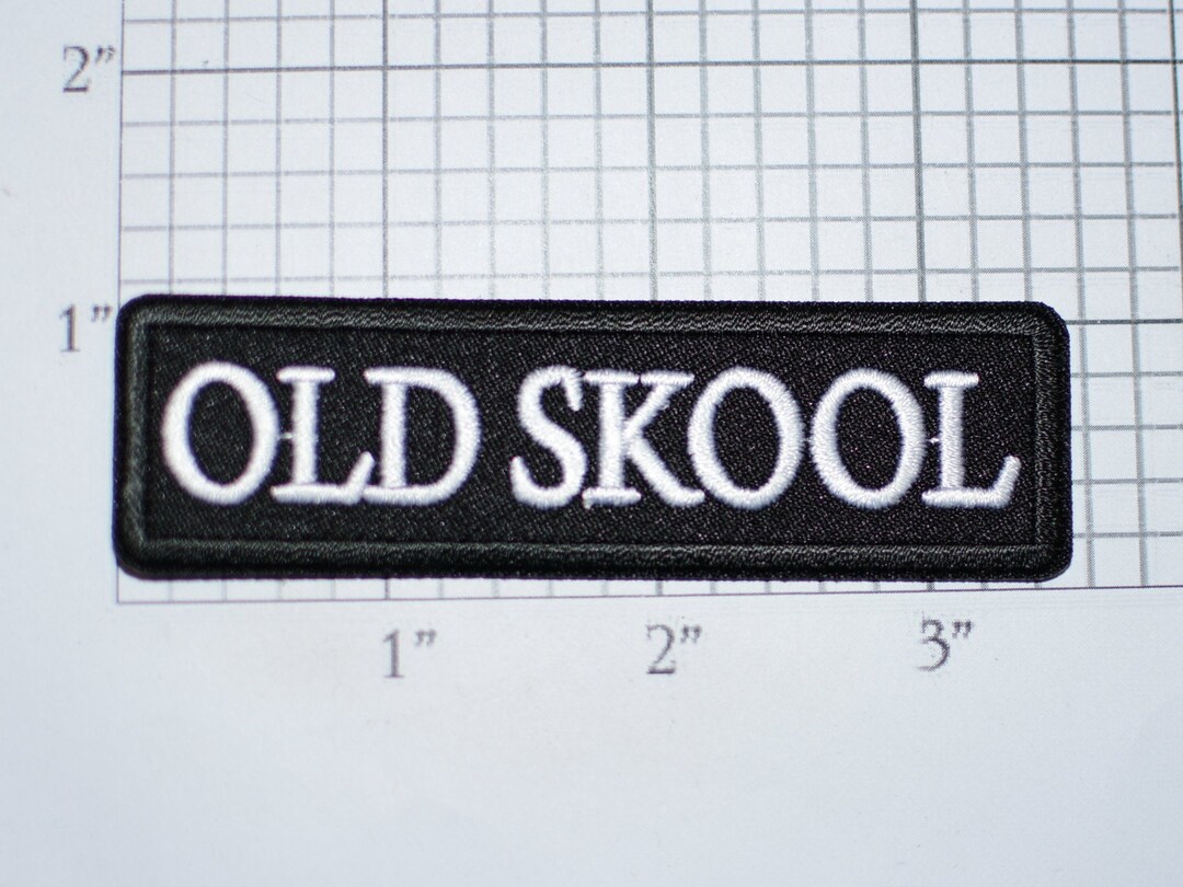 Old Skool Embroidered Iron-on Clothing Patch for Biker Jacket Vest ...