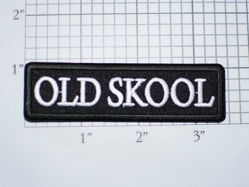 Old Skool Embroidered Iron-on Clothing Patch for Biker Jacket Vest ...