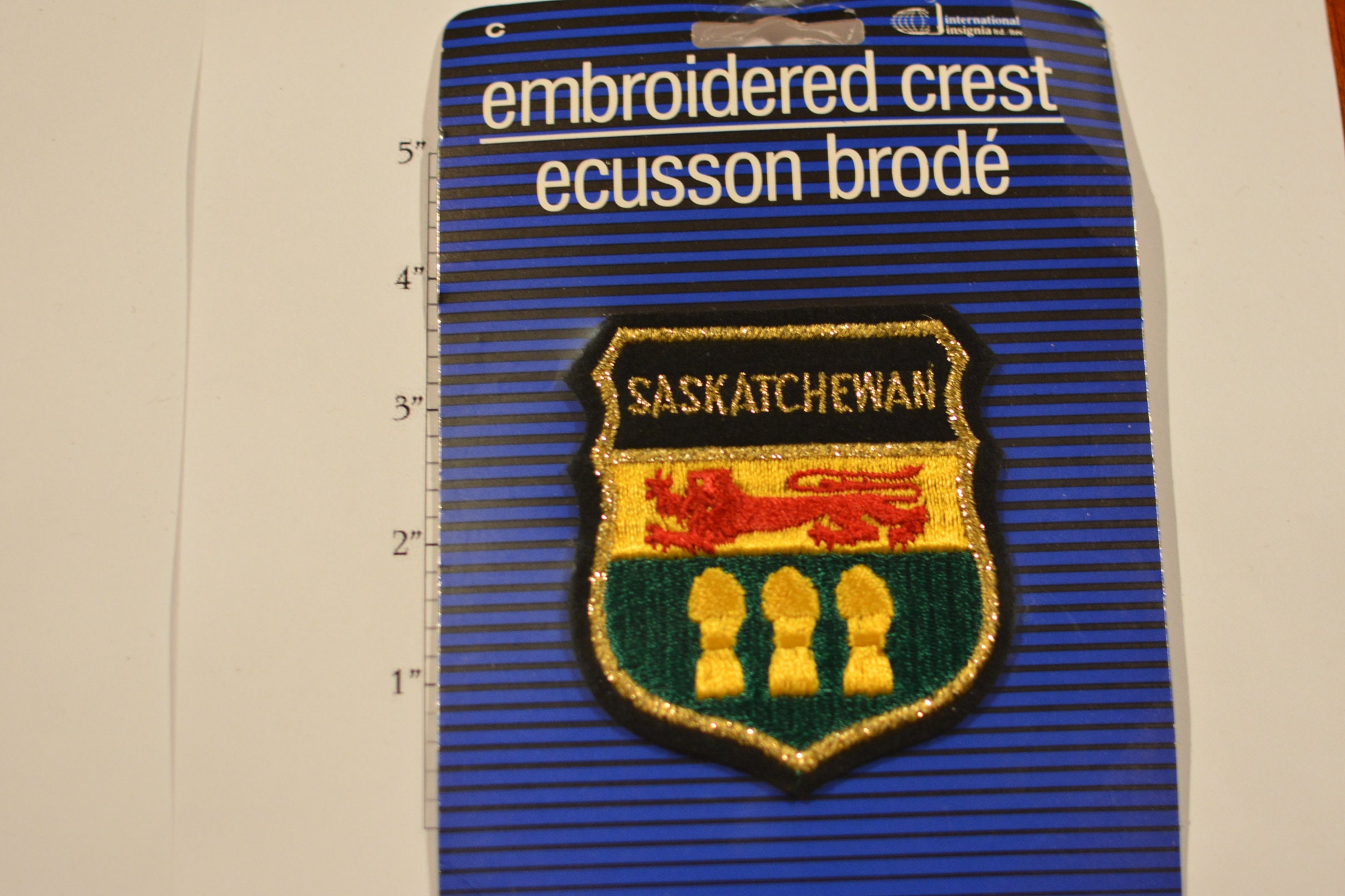 Saskatchewan Canada Coat of Arms Crest (Metallic Gold Thread) Vintage ...