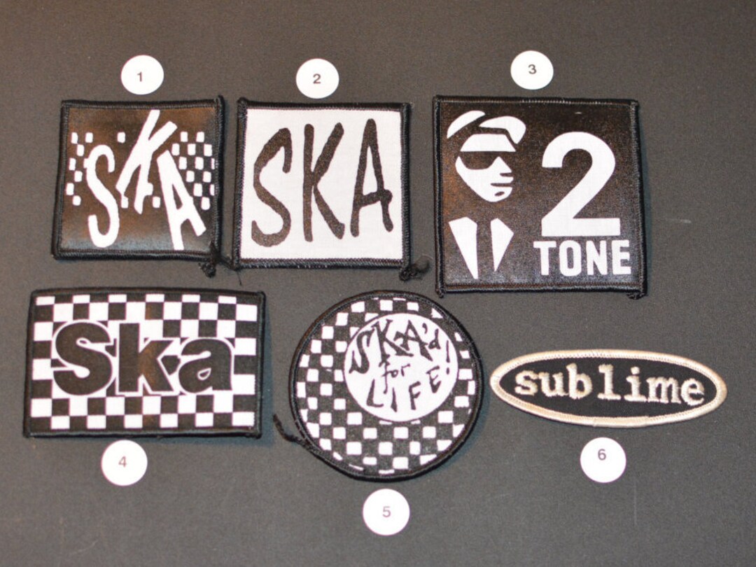 SKA 2 Tone SUBLIME Licensed Vintage Patches, Reggae, Rocksteady Punk ...