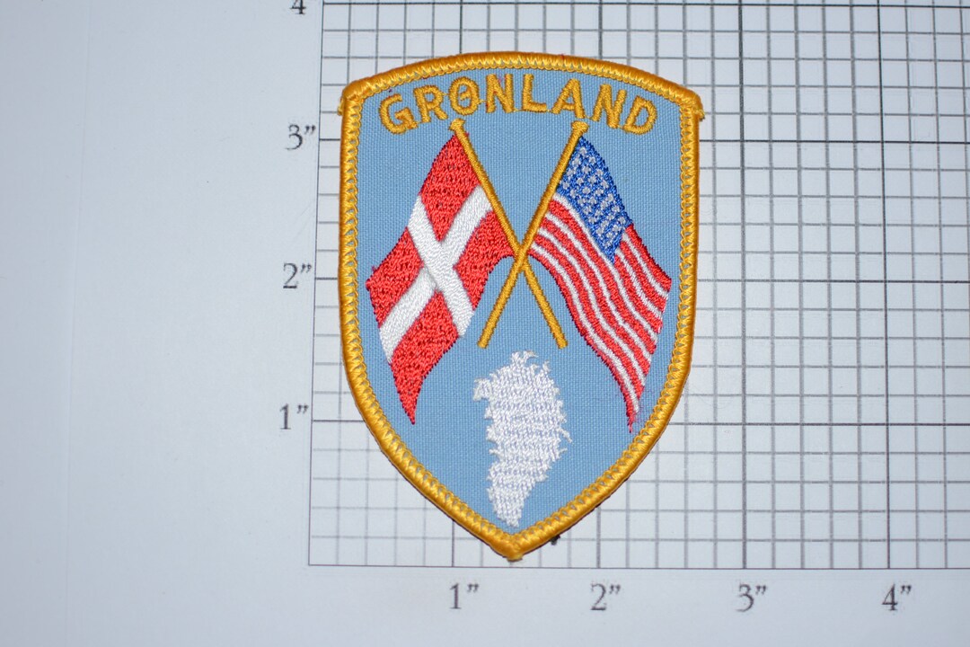 Gronland (GREENLAND) American Flags Rare Iron-on Vintage Travel Patch Tourist Trip Souvenir ...