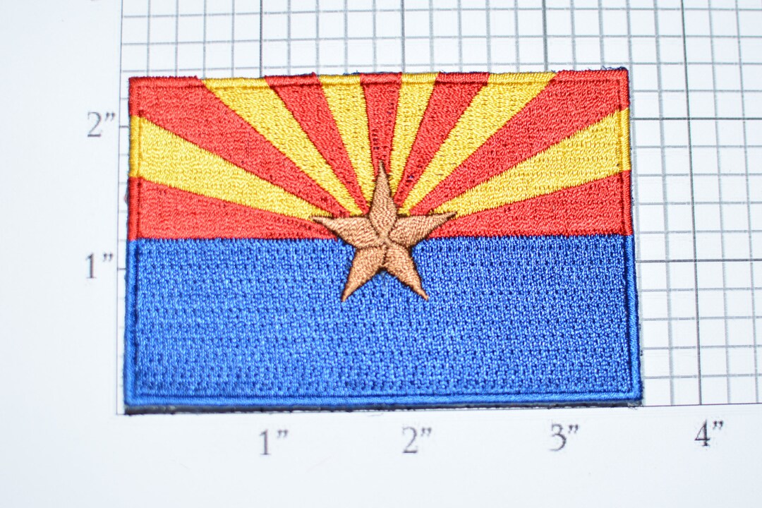 Arizona State Flag AZ Iron-on Vintage Embroidered Travel Patch Emblem ...