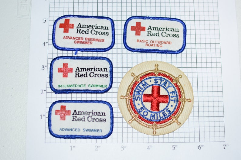 American Red Cross ARC RARE Vintage Iron-on Clothing Patches Beginner ...
