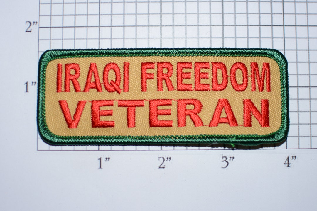 Iraqi Freedom Veteran Iron-on Embroidered Clothing Patch Military ...