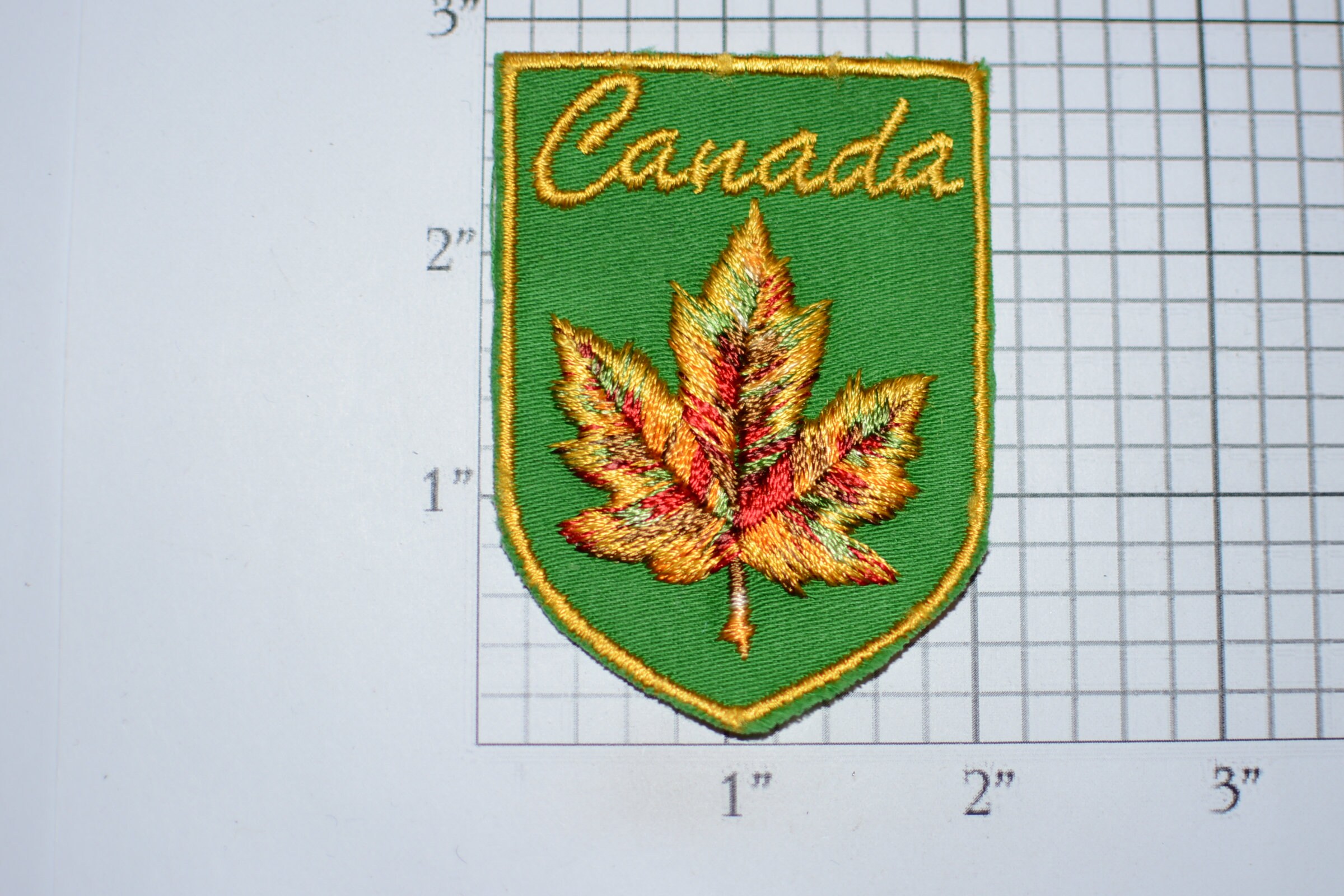 Canada Maple Leaf Crest (Fall Colors) RARE Vintage Sew-on Travel Patch ...