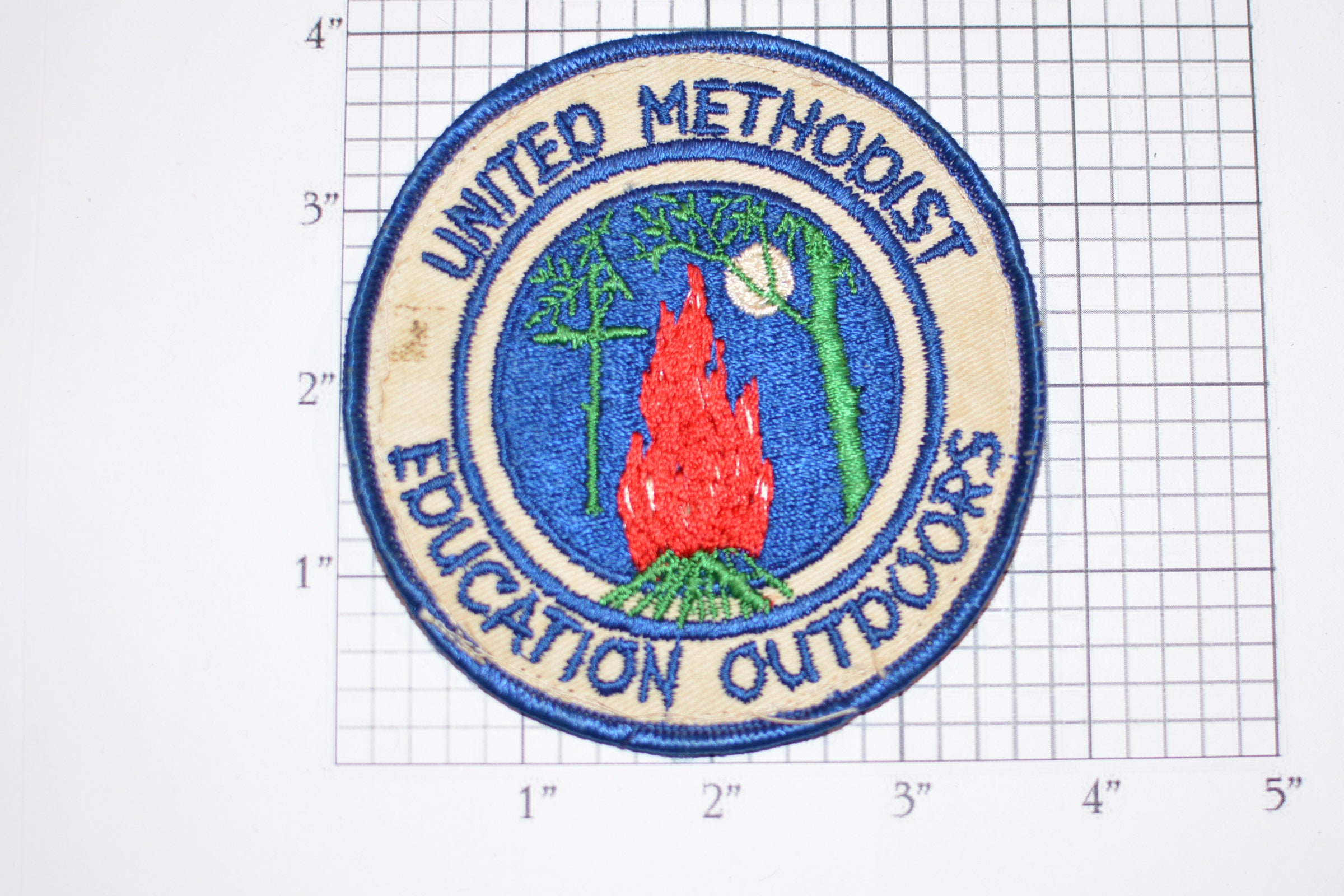 United Methodist Education Outdoors Sew-On Vintage Embroidered Clothing ...