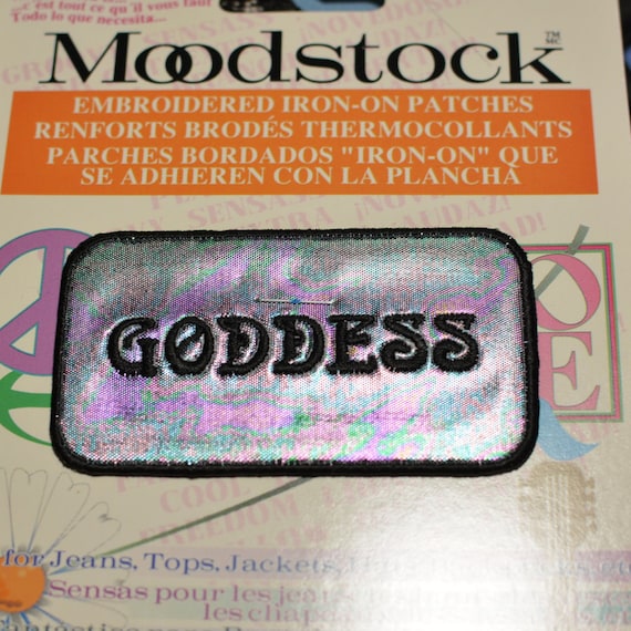 GODDESS Iron-on Vintage Clothing Patch Sparkly Reflective | Etsy
