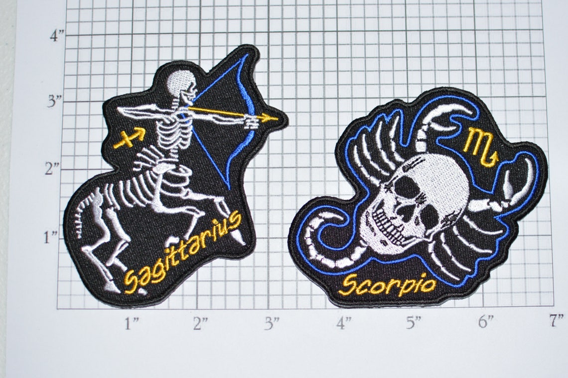 Skeleton Astrology Zodiac Birth Sign Iron-on Embroidered | Etsy