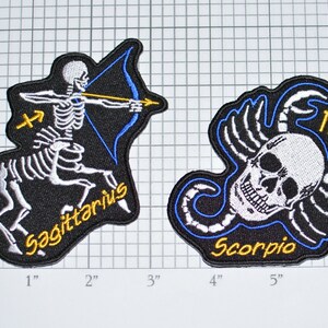 Skeleton Astrology Zodiac Birth Sign Iron-on Embroidered Clothing Patch ...