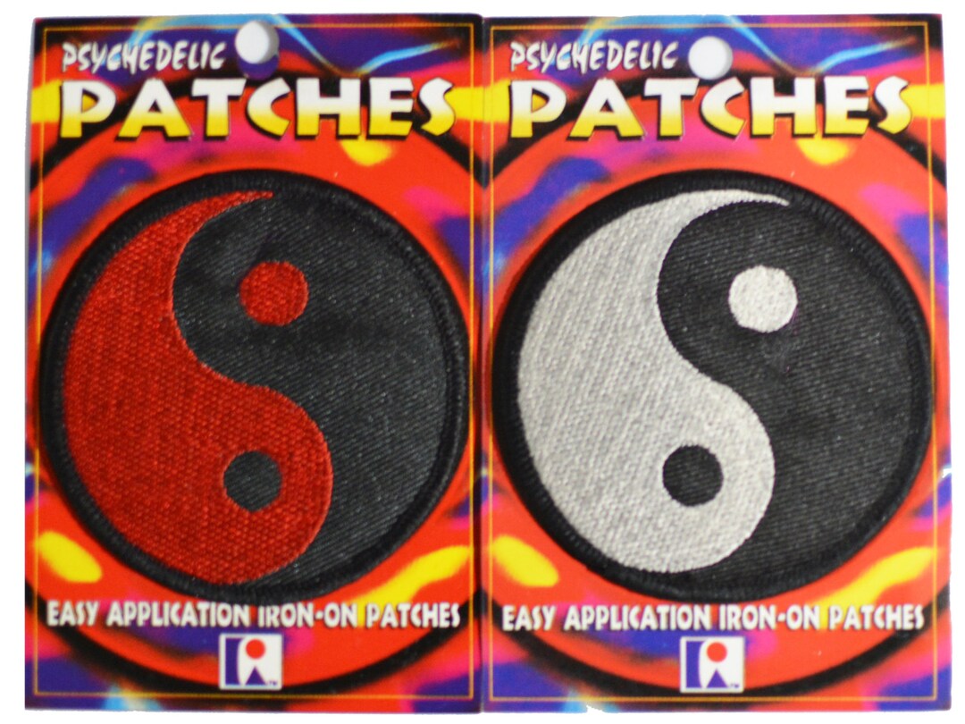 Yin and Yang Patches (lot of 2) Iron-on Patch Vintage Patch Embroidered ...