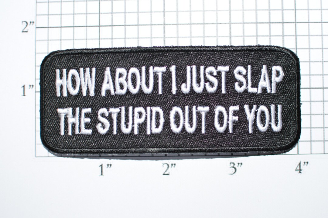 How About I Just Slap the Stupid Out of You, Funny Iron-on Patch Biker ...
