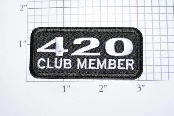 420 Club Member Black Iron-On Embroidered Patch Applique | Etsy