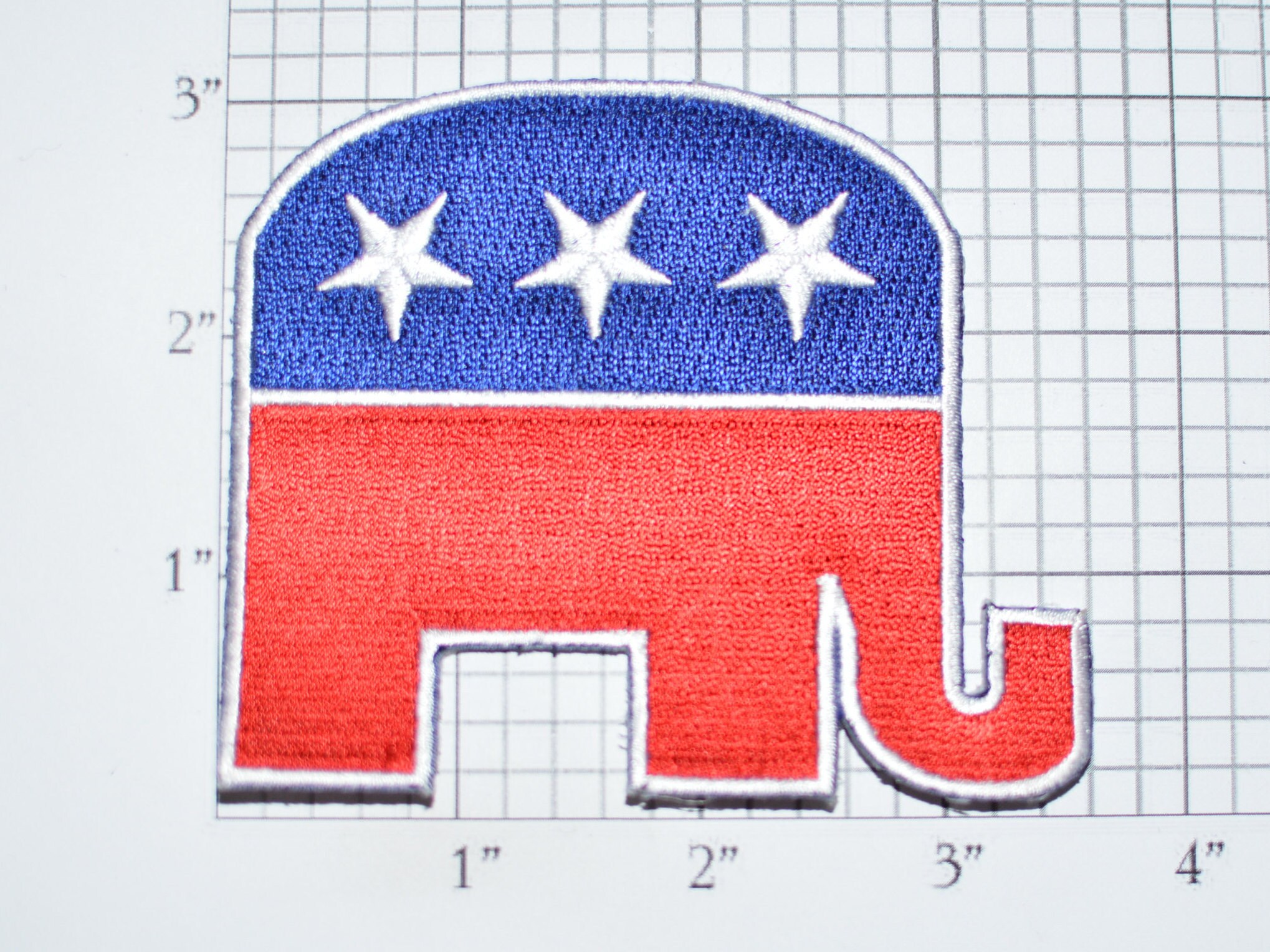 Political Parties Embroidered Iron-on Patches Democrat Donkey ...