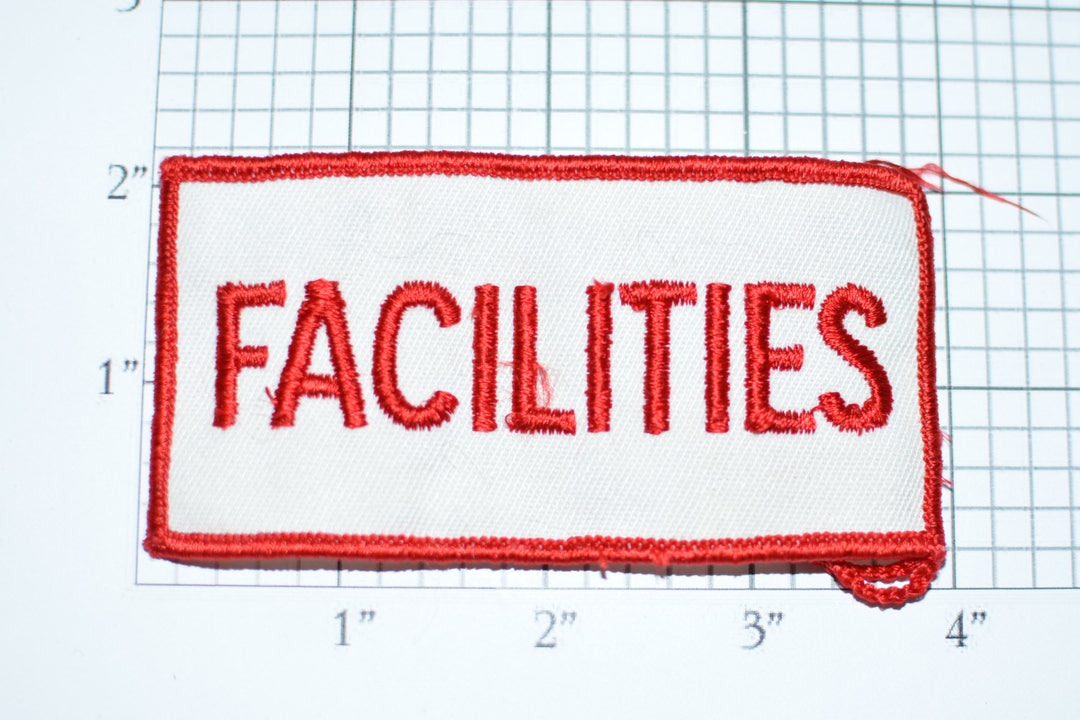 FACILITIES Sew-on Vintage Embroidered Patch Uniform Patch Jacket Patch ...