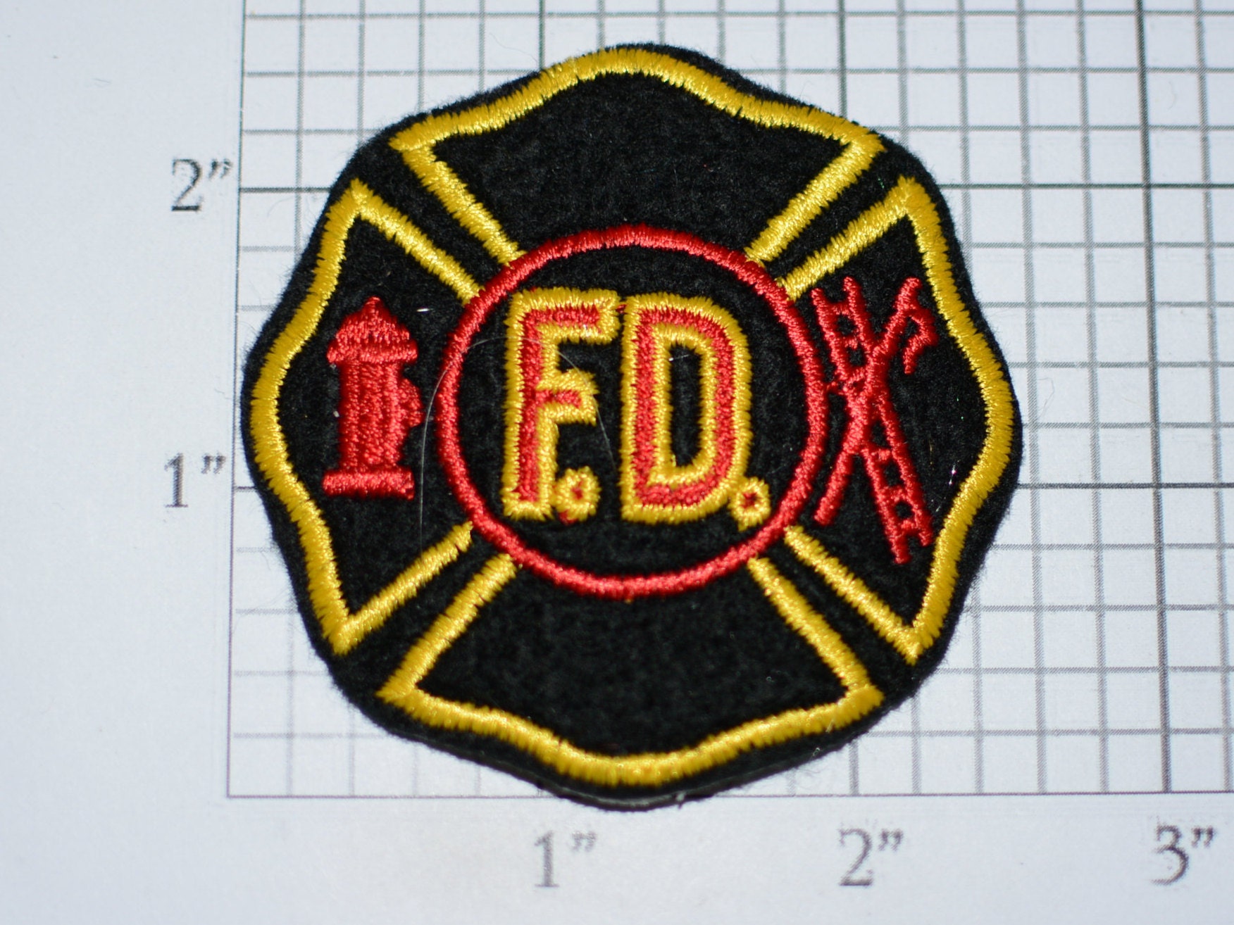 Generic F.D. (Fire Department) Logo Emblem Iron-on Vintage Embroidered ...