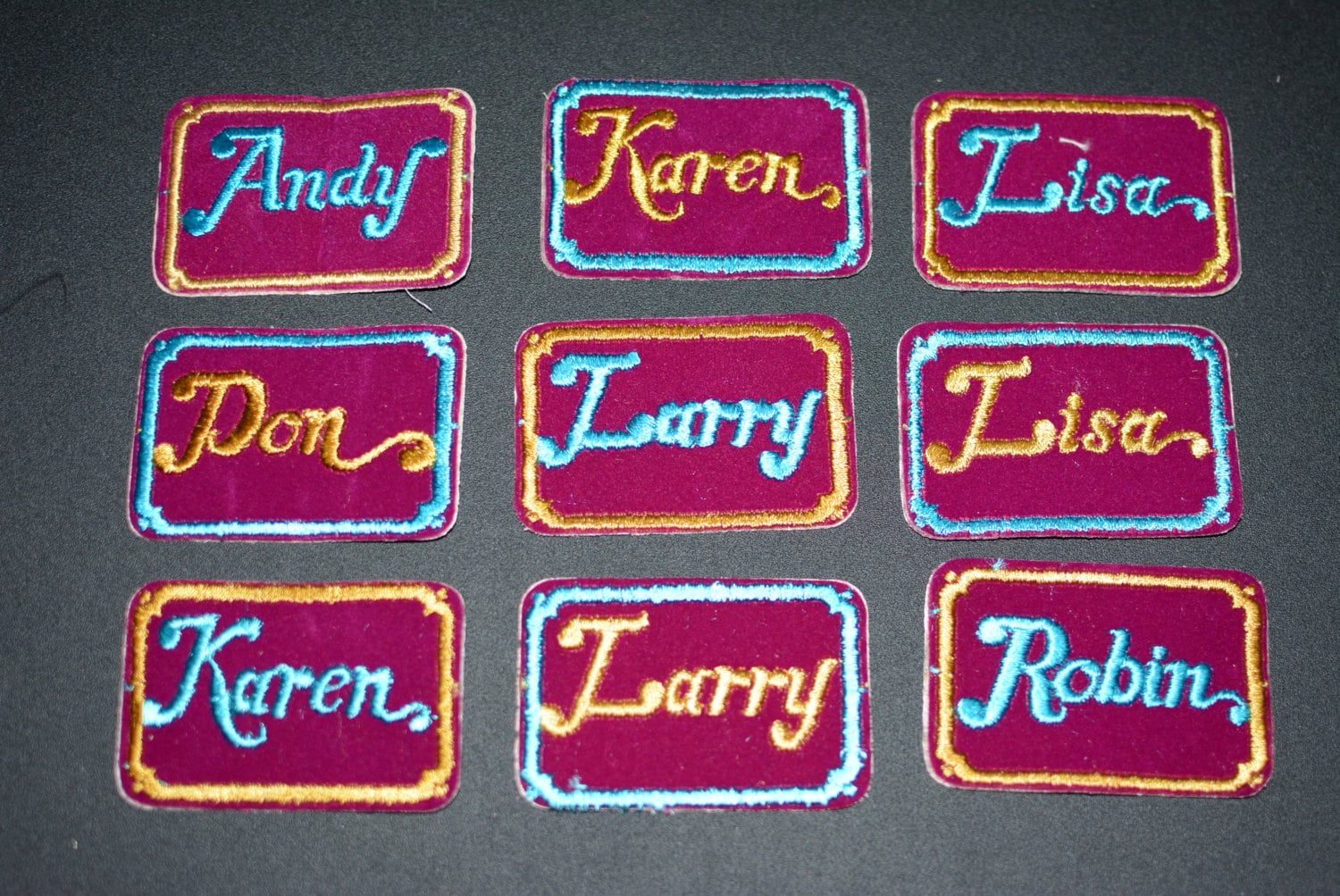 Vintage Sew-On Embroidered Name Tag Patch, Old-Fashion Boho Bowling or ...