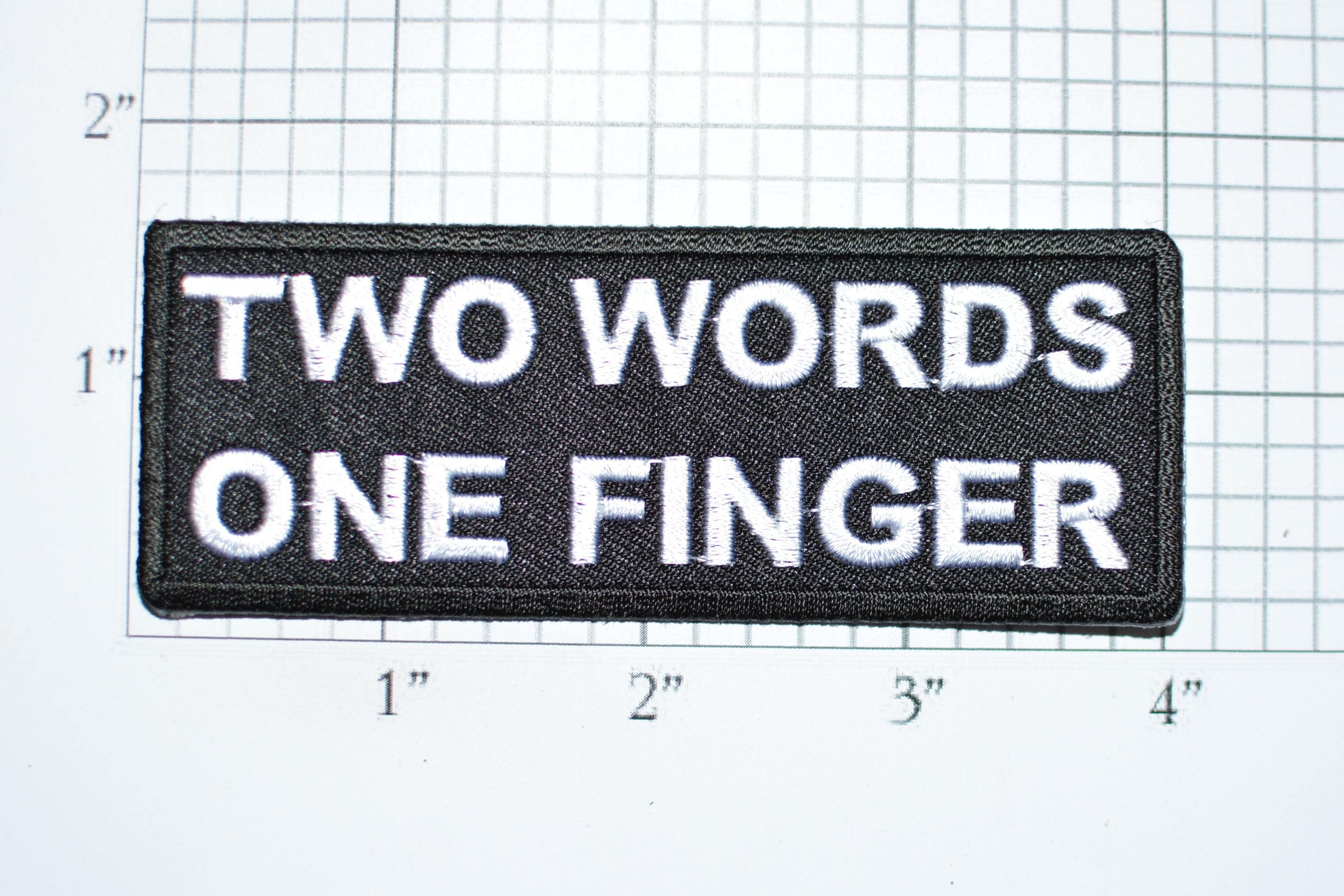 Two Words One Finger Iron-on Embroidered Patch Funny | Etsy