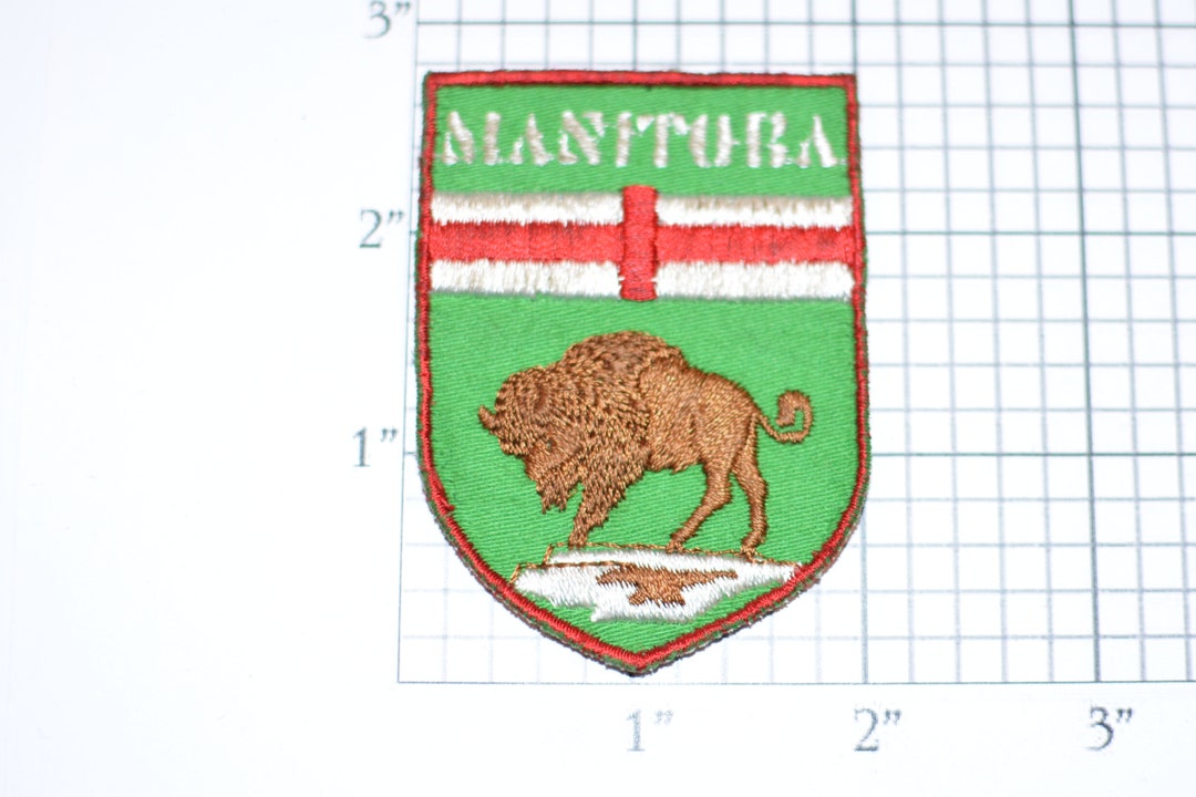 Manitoba Canada Bison Crest RARE Vintage Sew-on Travel Patch Souvenir ...