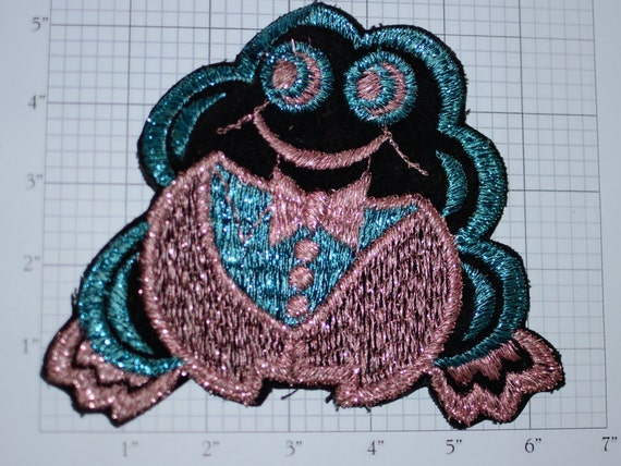 Large Wearing Tuxedo Sparkly Frog Metallic Thread Sew-on | Etsy