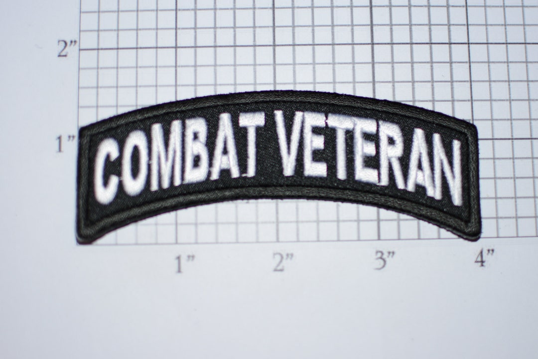 Combat Veteran Iron-on Embroidered Rocker Clothing Patch Biker Jacket ...