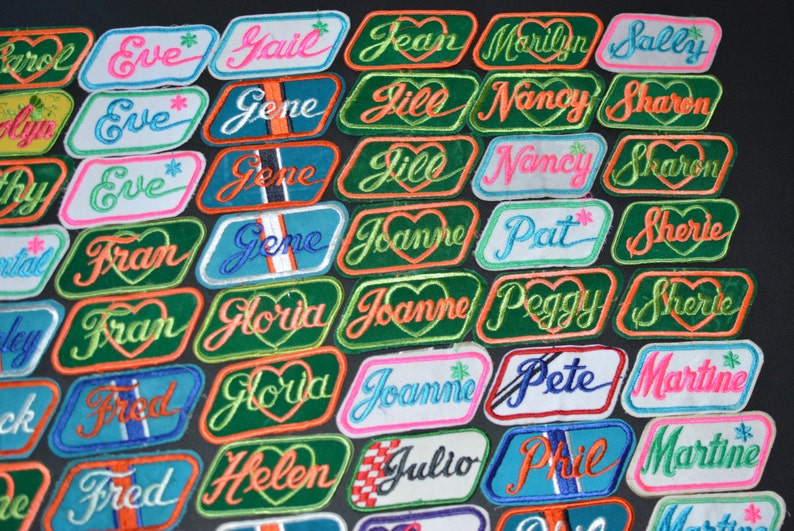 Name Patches Bold Fancy 70s Era Vintage Sew-on Embroidered | Etsy