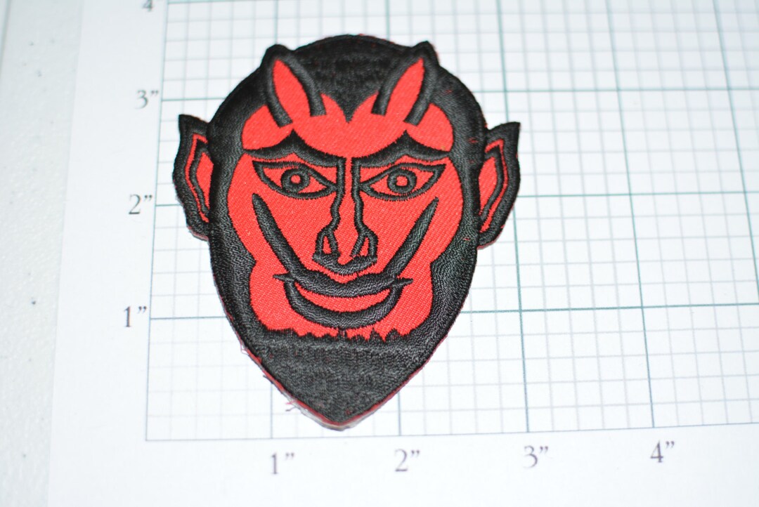 Red Devil Patch, Iron-on Vintage Embroidered Patch Satan Patch Demon ...