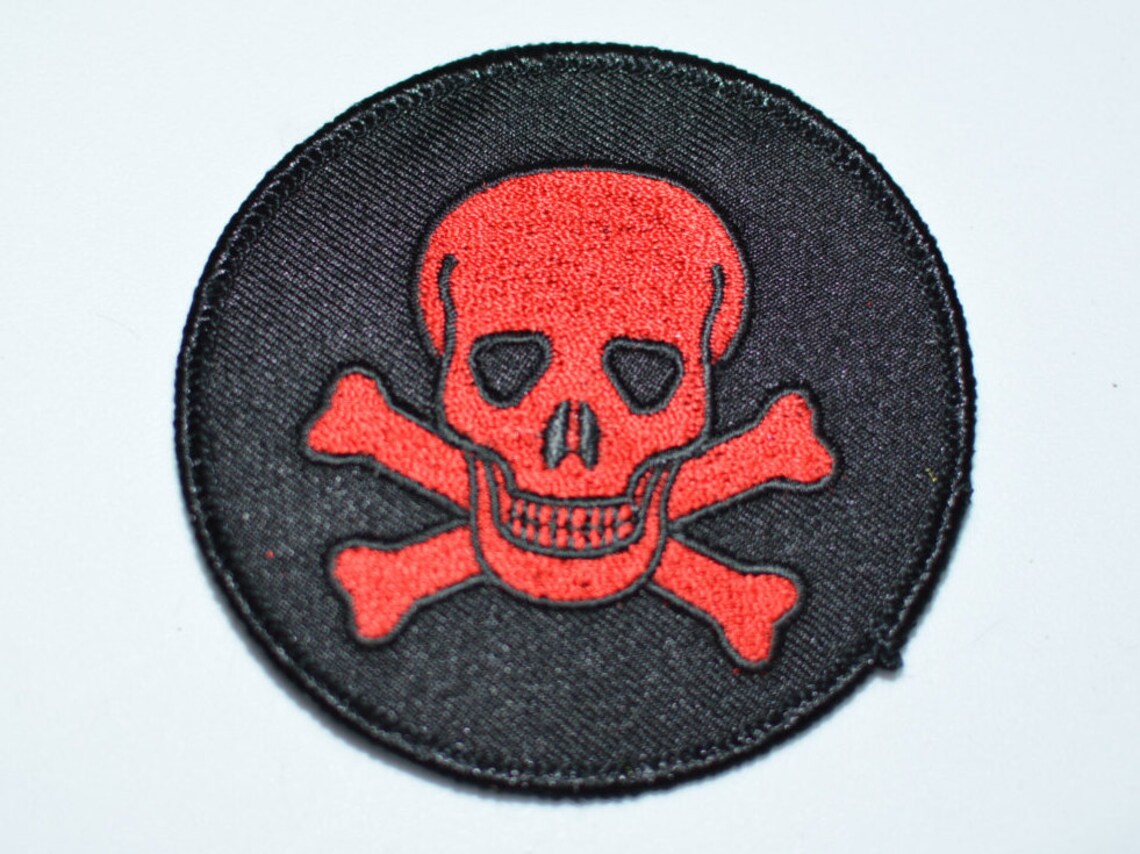 Skull & Crossbones Patch Biker Patch Iron-on Patch Embroider - Etsy