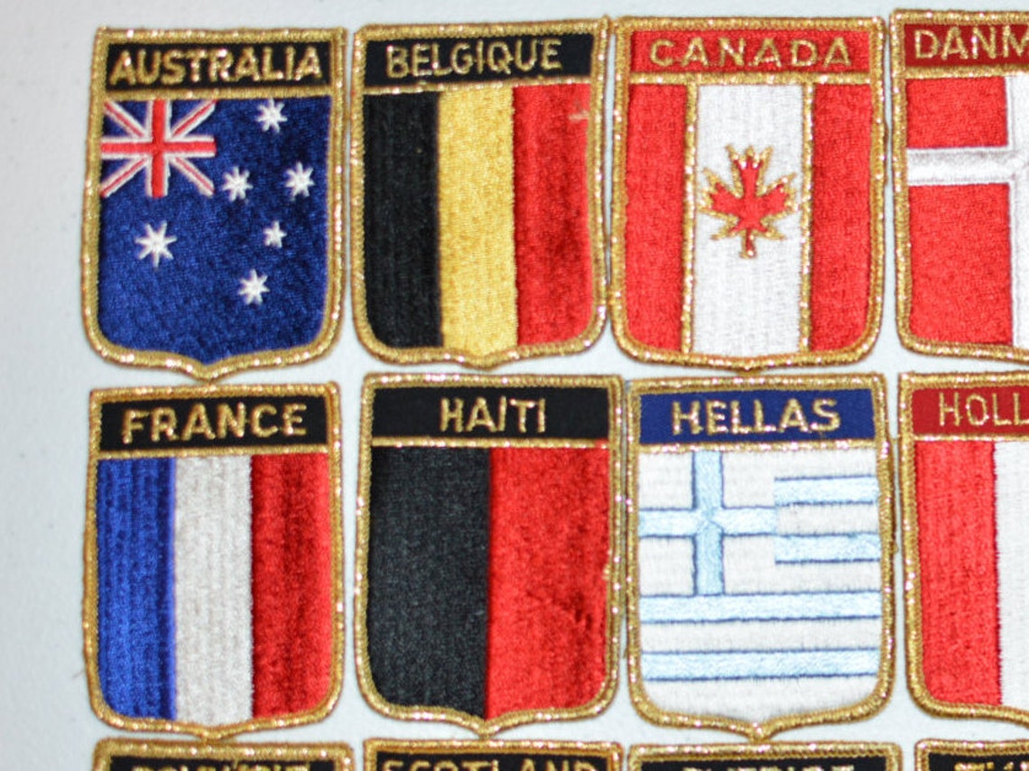 World Travel Patches Vintage Embroidered Patch Gold Threading Sew-on ...